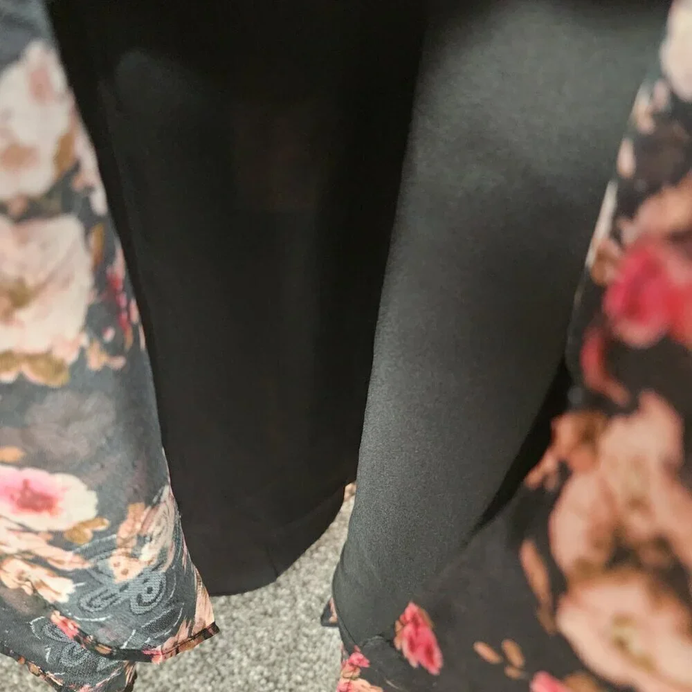 Mikael Aghal | Dresses | Nwt Mikael Aghal Floral Tiered Gown Black ...